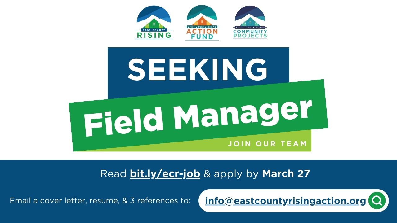 Are you our next Field Manager? – East County Rising Community Projects